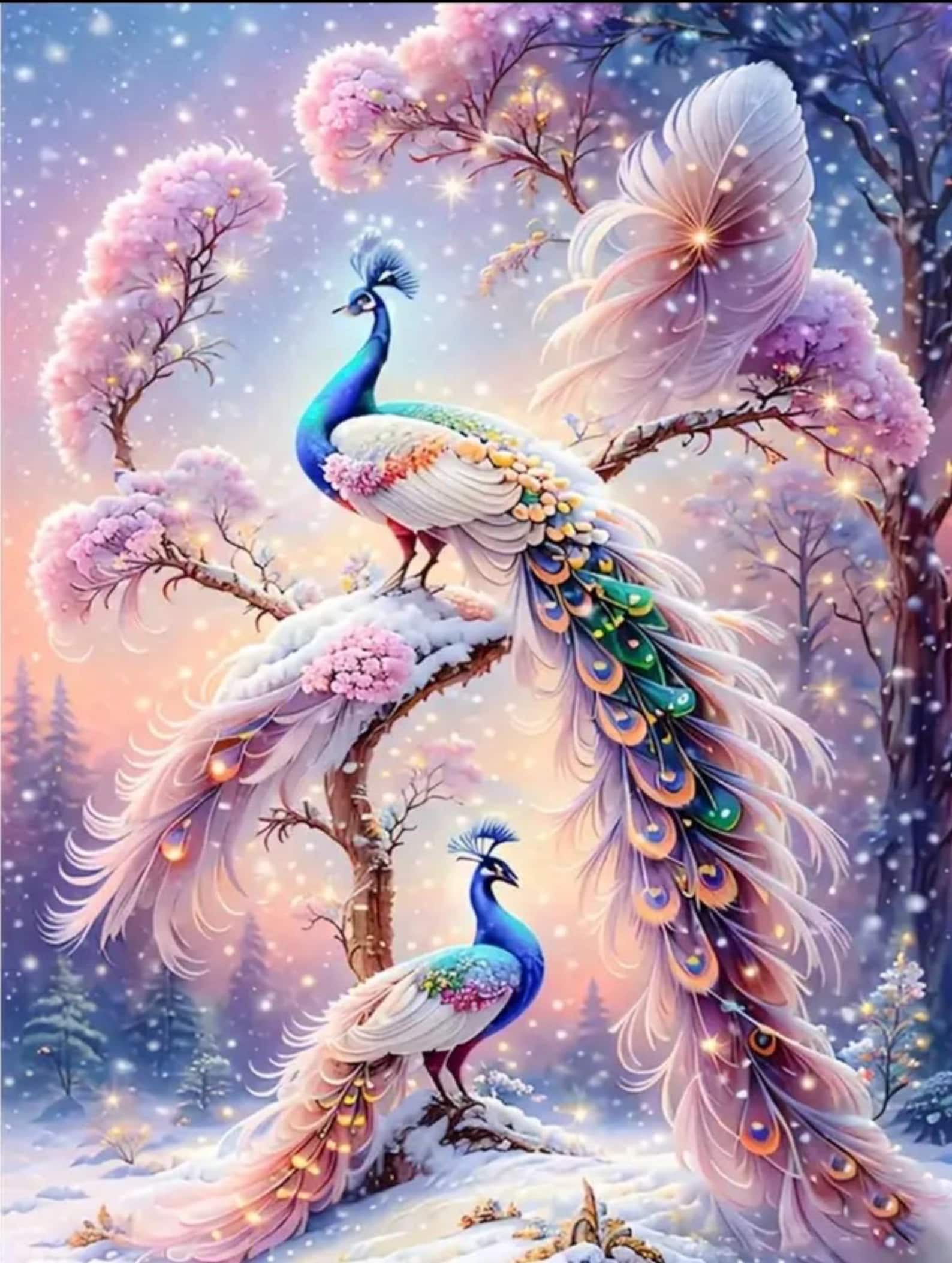 Elegant Peacock 5D DIY Diamond Art Painting Kits Full Canvas Peace ...