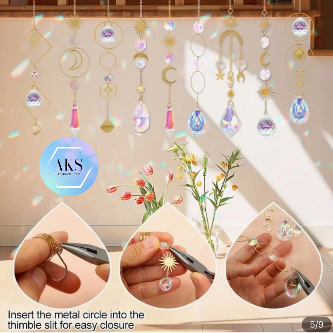 Sun Catcher Kit Silver- Suncatcher DIY Crafts With Hooks Chains ...