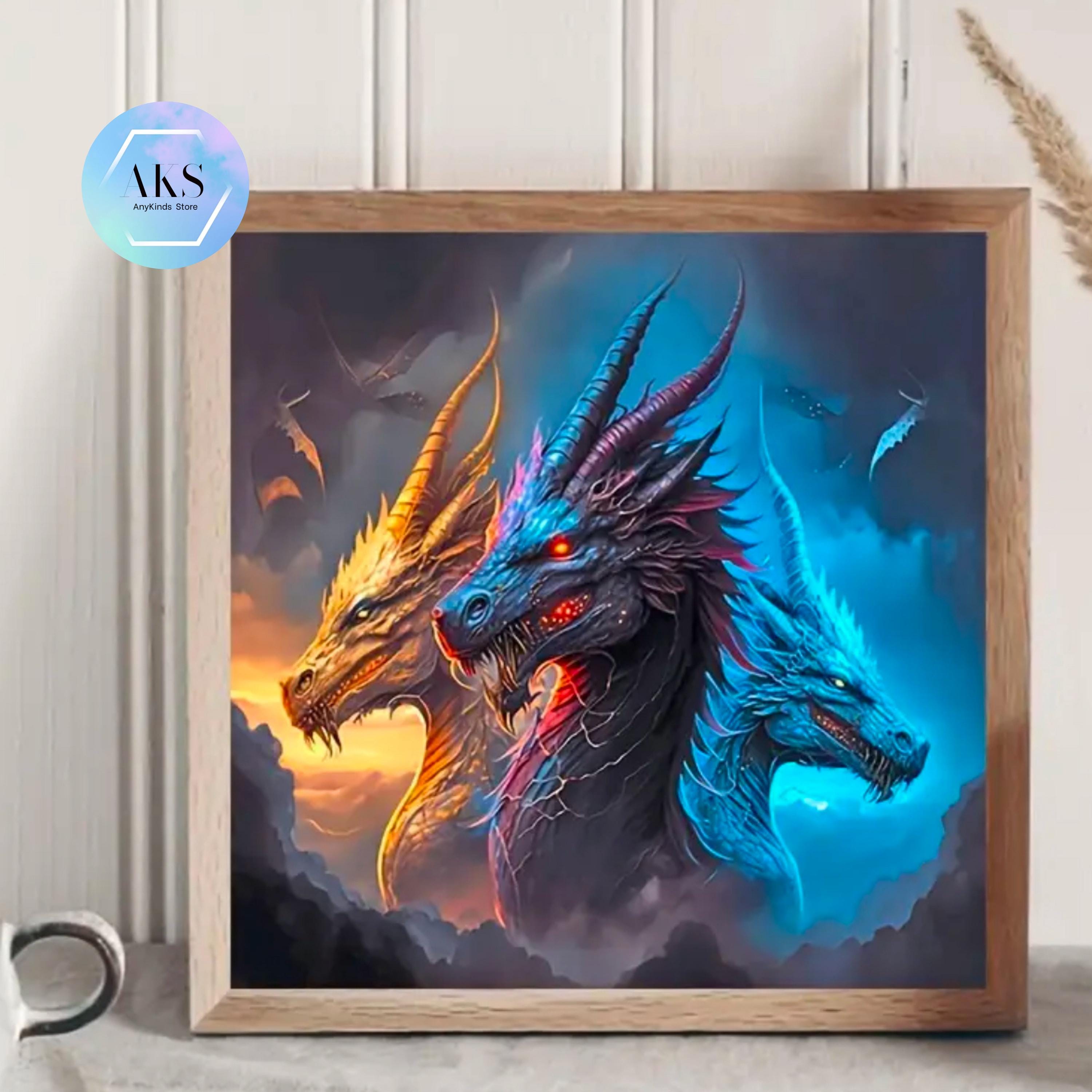 Three Dragons 5D DIY Diamond Art Painting Kits Full Canvas Rhinestone ...