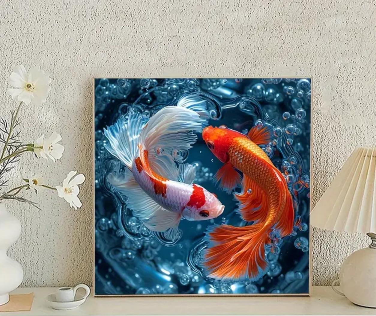 Koi Fish 5D DIY Diamond Art Painting Kits Full Canvas Rhinestone ...