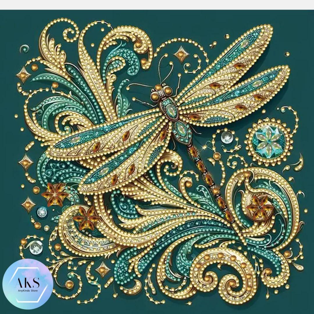 5D DIY Diamond Art Kit Dragonfly Painting Kits Full Canvas Rhinestone ...