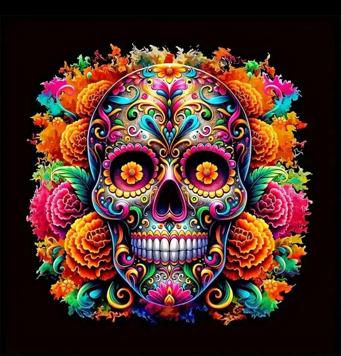 Sugar Candy Skull 5D DIY Diamond Art Painting Kits Full Canvas ...
