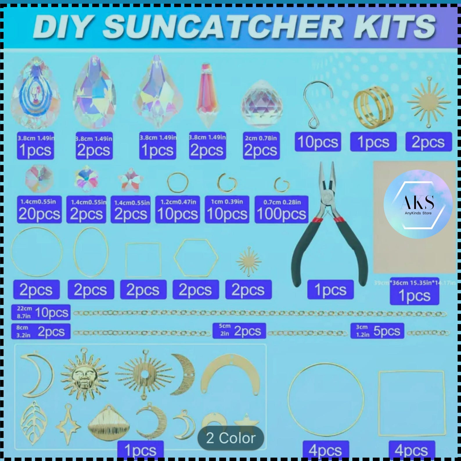 Sun Catcher Kit Silver- Suncatcher DIY Crafts With Hooks Chains ...