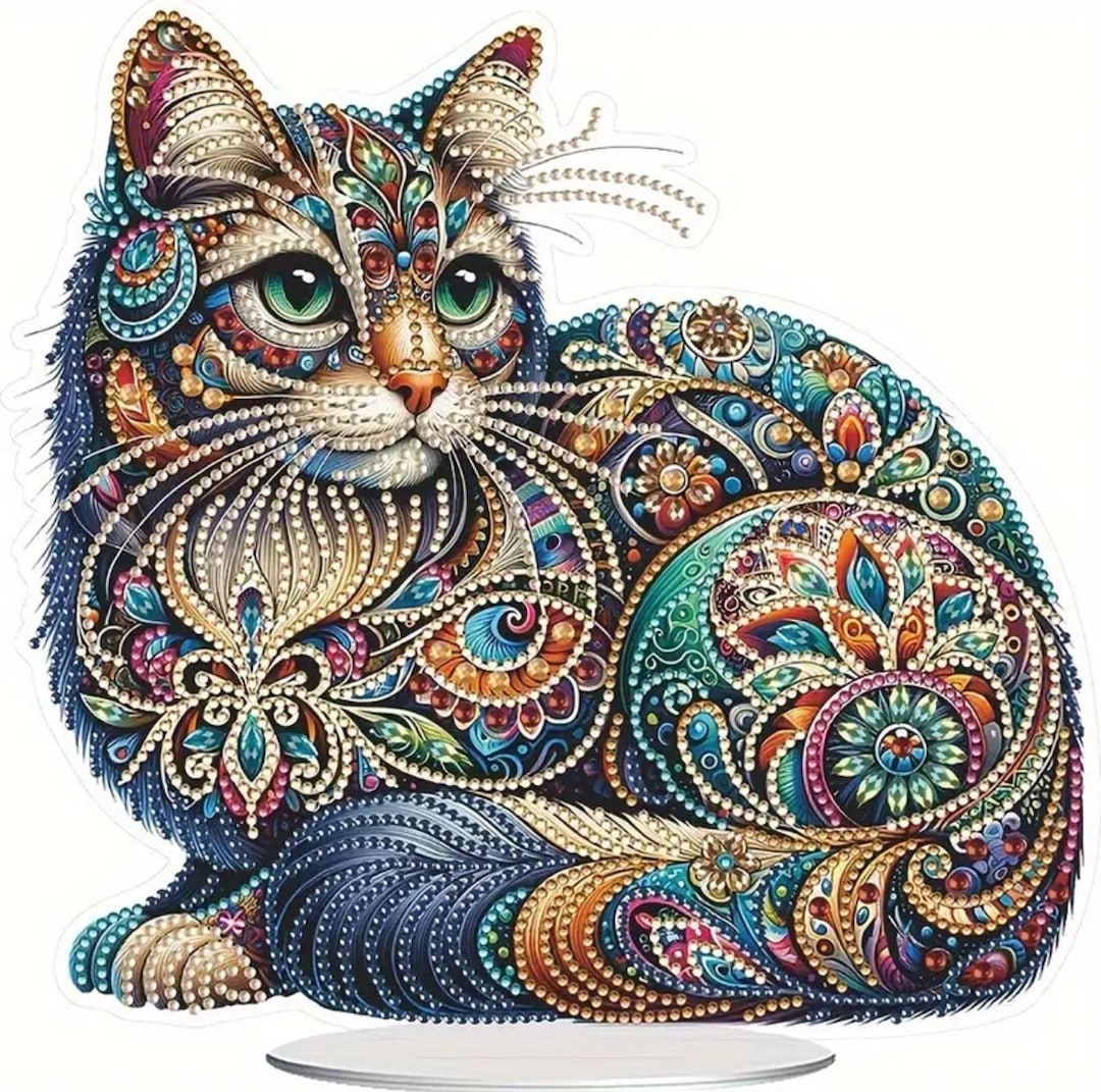 Cat 5D DIY Cat Diamond Art Painting Kits Rhinestone Embroidery Crystal ...