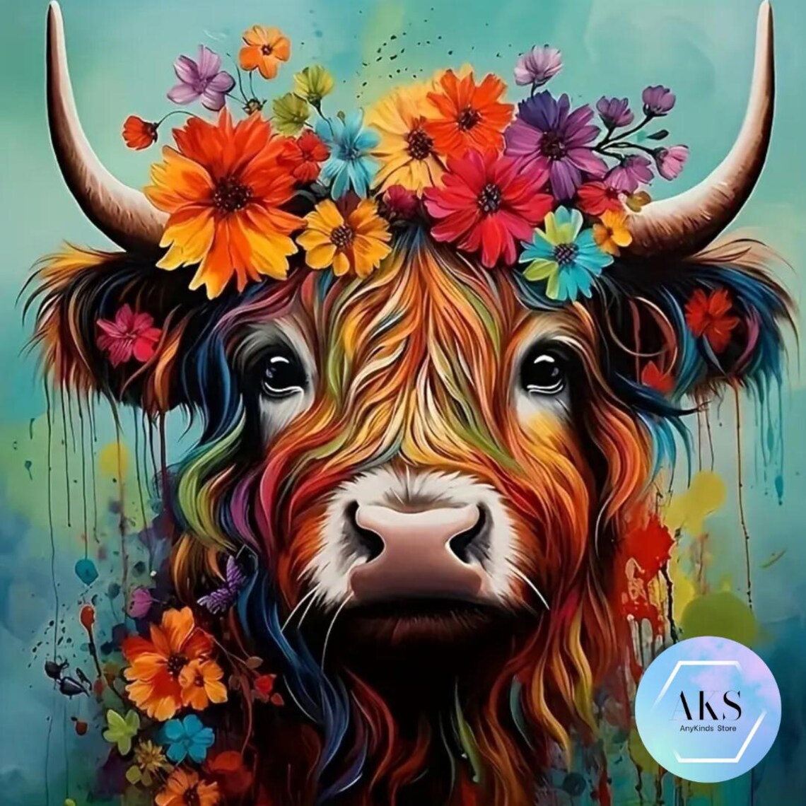 Highland Cow 5D DIY Diamond Art Painting Kits Canvas Rhinestone ...