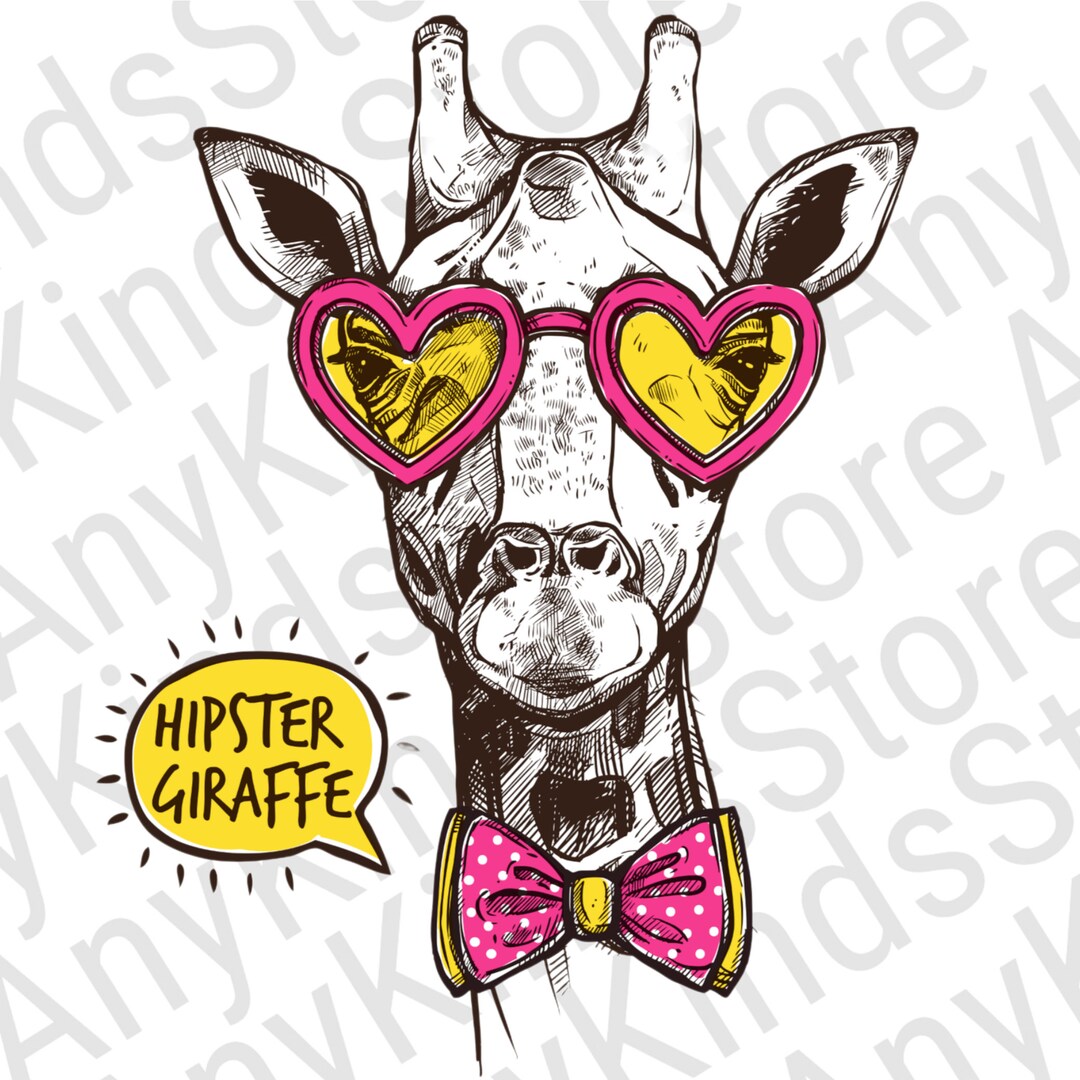Transparent Background Hipster Giraffe Instant Download Svg Jpg Png Dxf ...