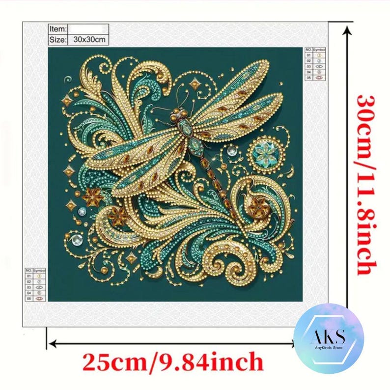5D DIY Diamond Art Kit Dragonfly Painting Kits Full Canvas Rhinestone ...