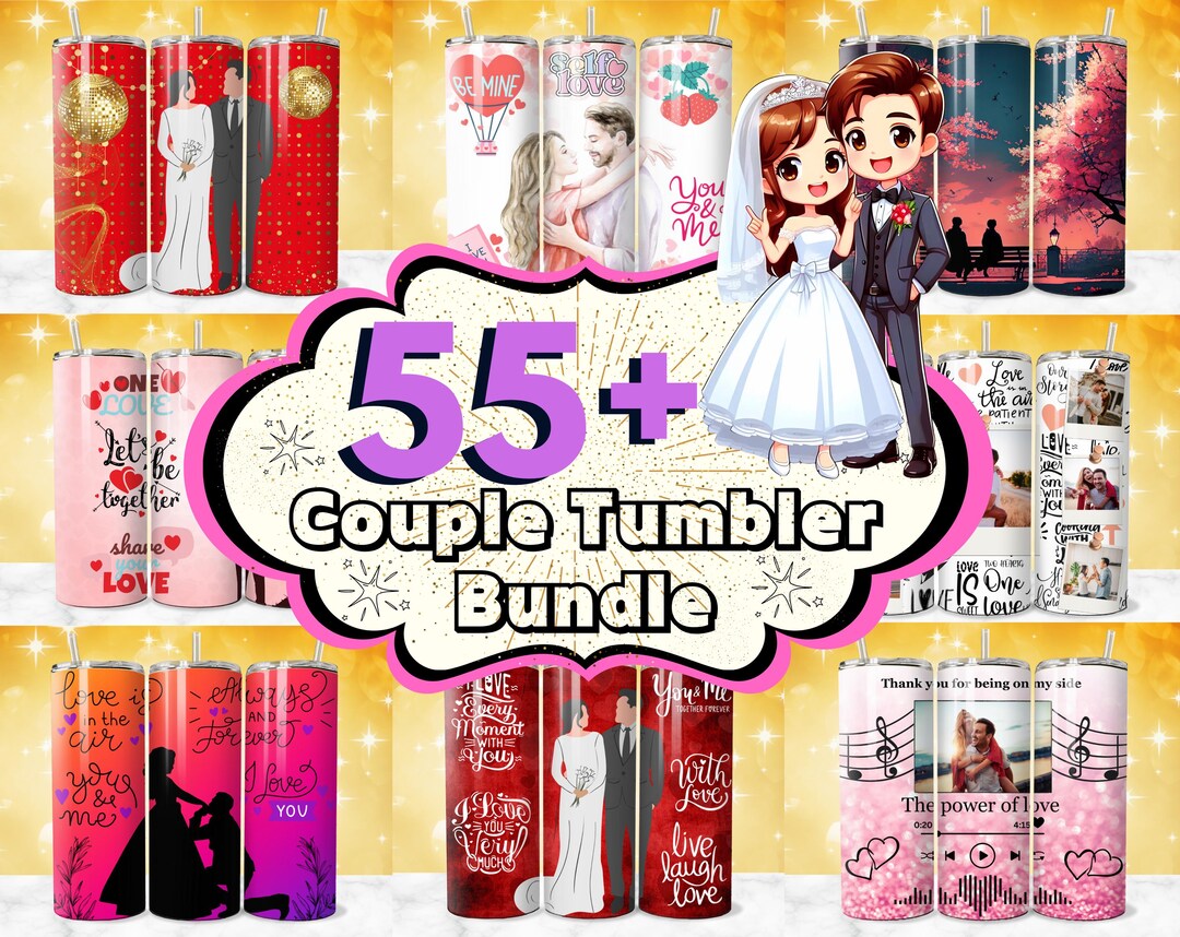 Couple Tumbler Wrap Designs, Valentine's Day, 20oz Sublimation (digital ...
