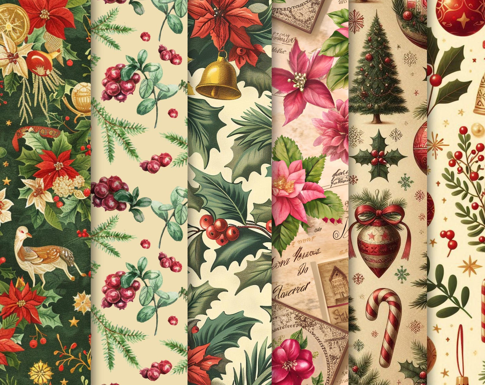 35 + Christmas Vintage Digital Paper, Xmas Background Paper, Christmas ...