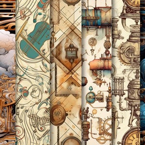 20 + Vintage Scrapbook Digital Paper Bundle, Rustic Seamless Pattern ...