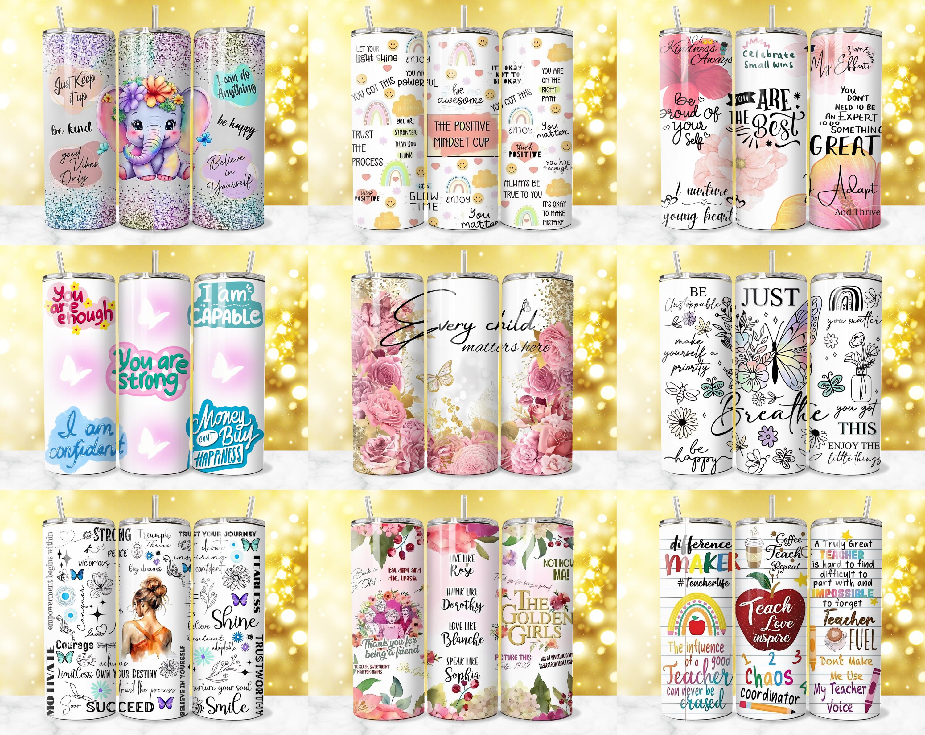 260+ Positive Affirmation Tumbler Wrap Designs, Positive Quotes Tumbler ...