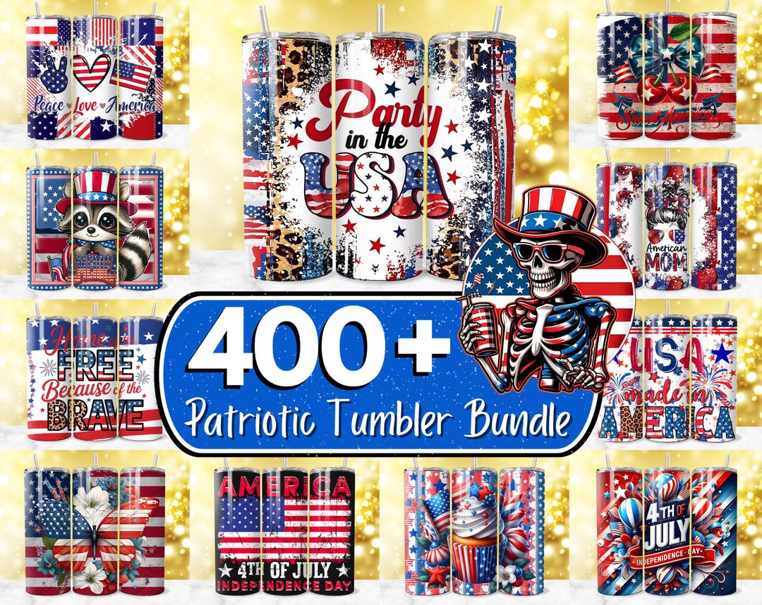 400+ Patriotic Tumbler Wrap Bundle, 4th of July Tumbler, American Flag ...