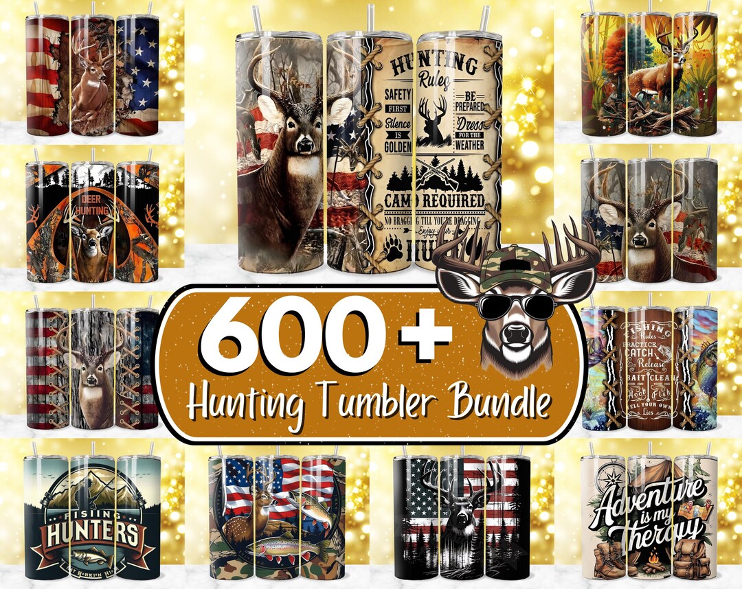 600 + Hunting Tumbler Wrap Bundle,deer Hunting Tumbler, Hunting Life ...