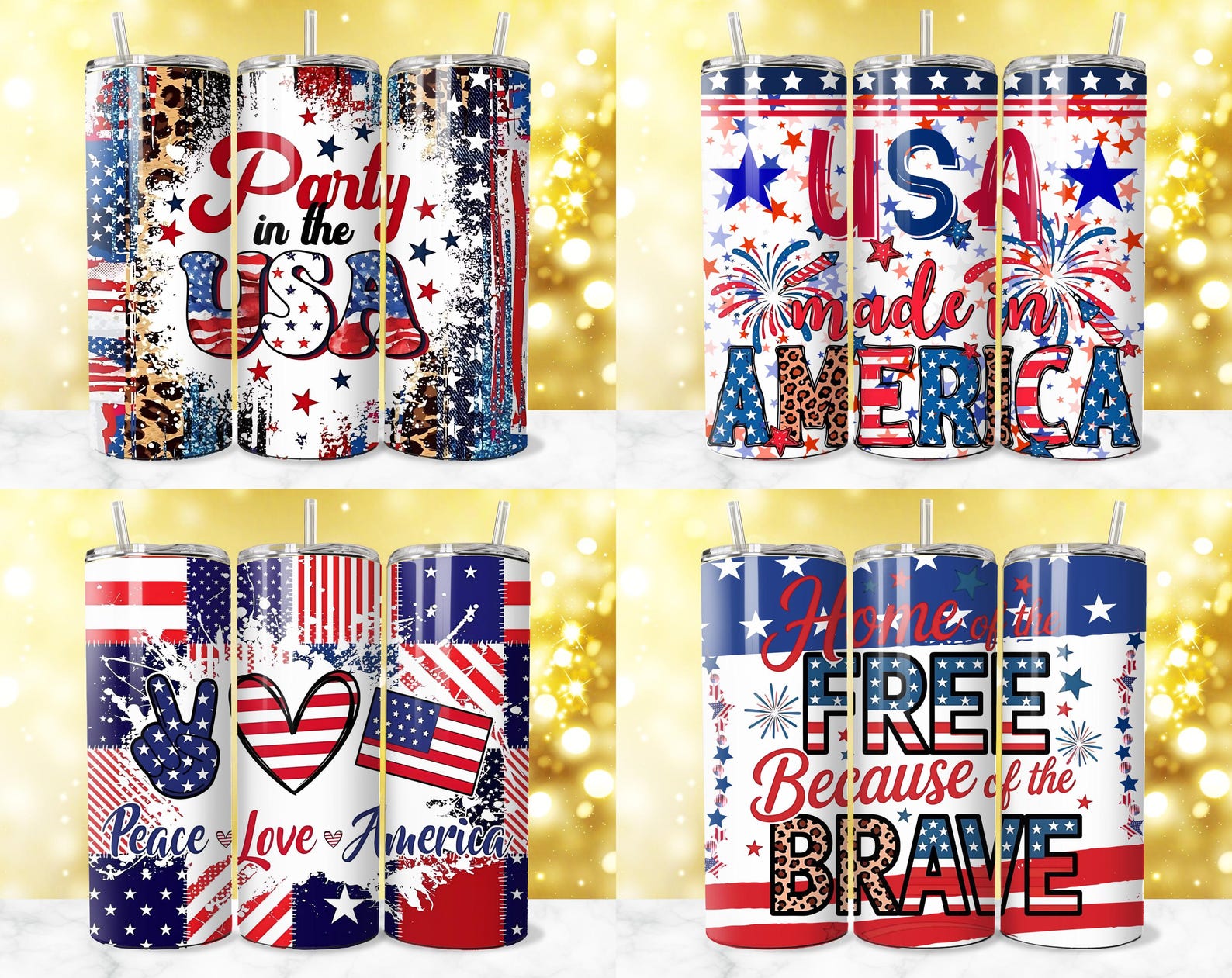 400+ Patriotic Tumbler Wrap Bundle, 4th of July Tumbler, American Flag ...
