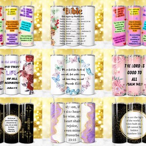 195 + Bible Verse Tumbler Wrap Designs Bundle, 20oz Bible Quotes ...