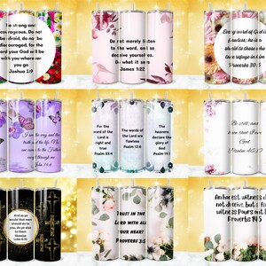 195 + Bible Verses Tumbler Wrap Designs Bundle, Christian Tumbler ...