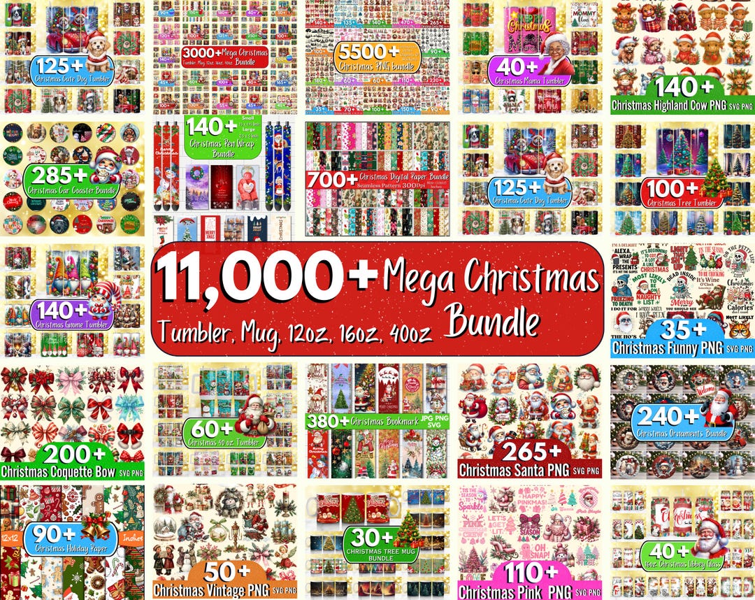 11,000+ Mega Christmas Sublimation Bundle, Christmas Ornaments ...