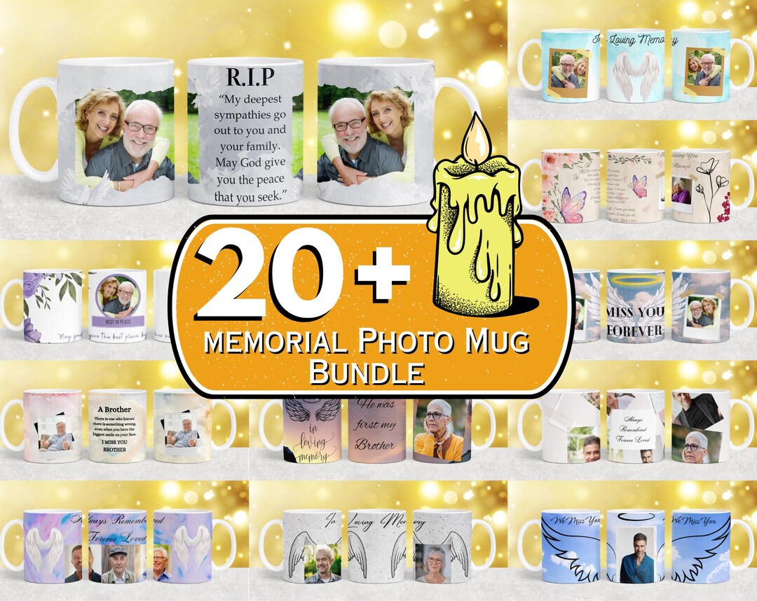 20 + Memorial Mug Wrap Designs PNG, 11oz & 15oz Mug Designs, Dad ...