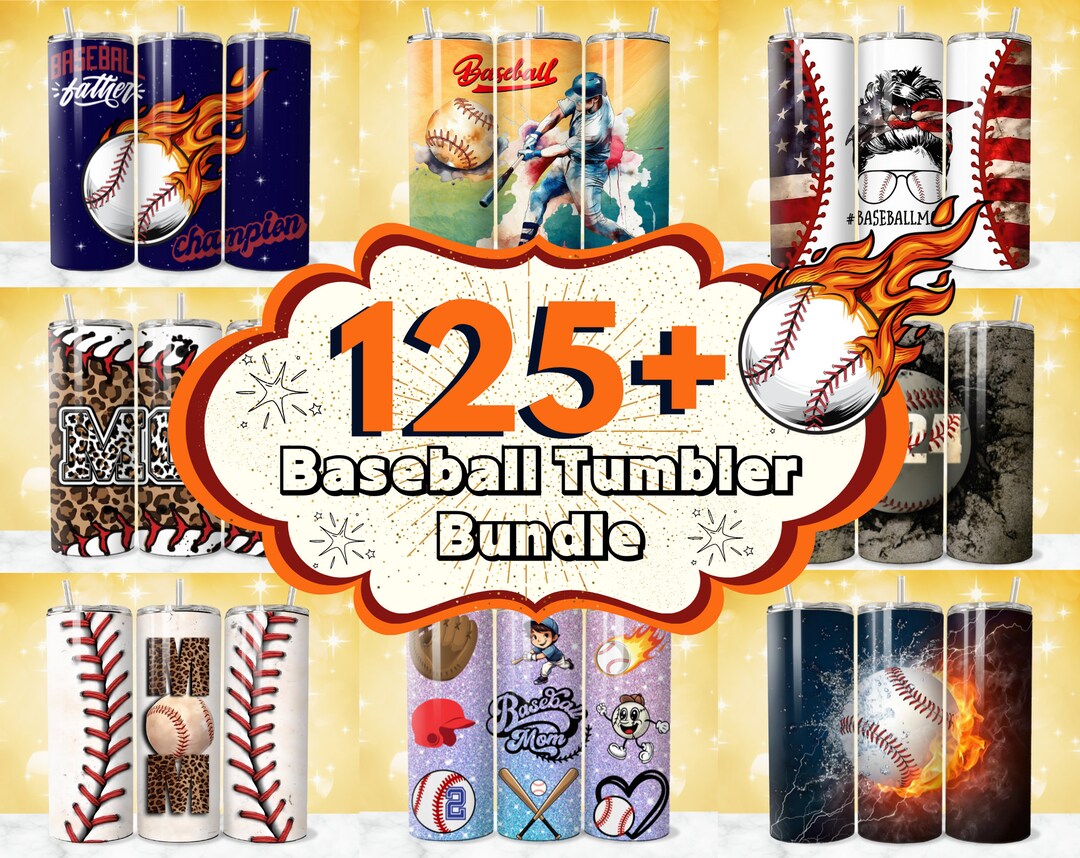 125 + Baseball Tumbler Wrap Designs, 20oz Baseball Sublimation Designs, Dirty Baseball PNG ...