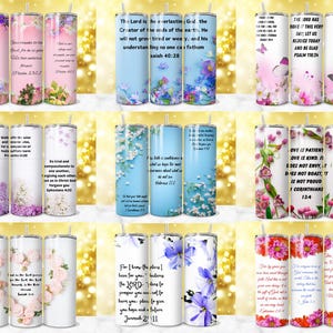 195 + Bible Verse Tumbler Wrap Designs Bundle, 20oz Bible Quotes ...