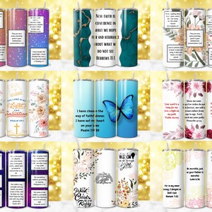 195 + Bible Verse Tumbler Wrap Designs Bundle, 20oz Bible Quotes ...
