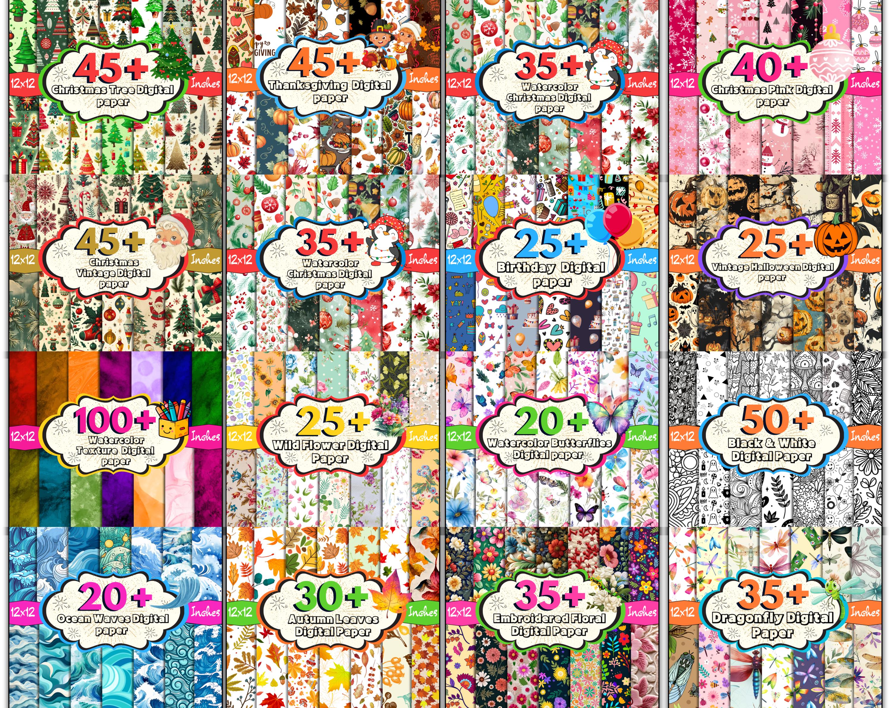 3000 + Mega Digital Paper Pack, Christmas Digital Paper, Floral Digital ...