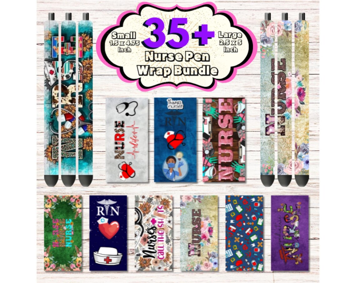 35 + Nurse Pen Wrap Design Bundle, Occupation Pen Wrap Design, EMT Pen ...