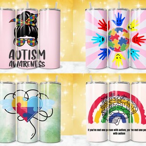 160 + Autism Tumbler Wrap Designs Bundle, 20oz Autism Awareness Designs ...