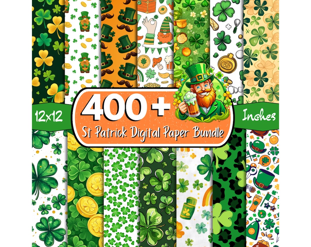 400+ Mega St Patrick's Digital Paper Pack, Irish Digital Paper ...