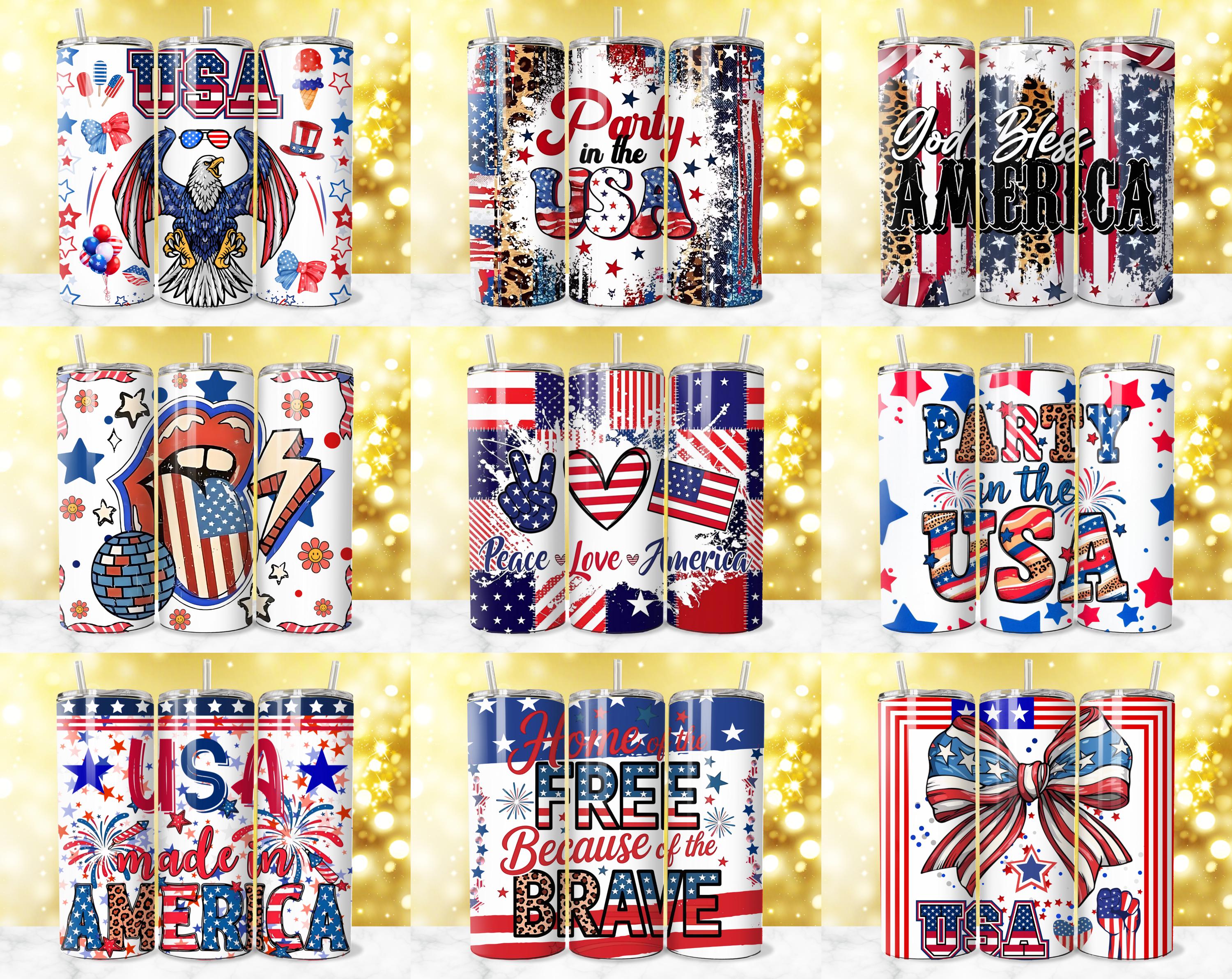 400+ Patriotic Tumbler Wrap Bundle, 4th of July Tumbler, American Flag ...