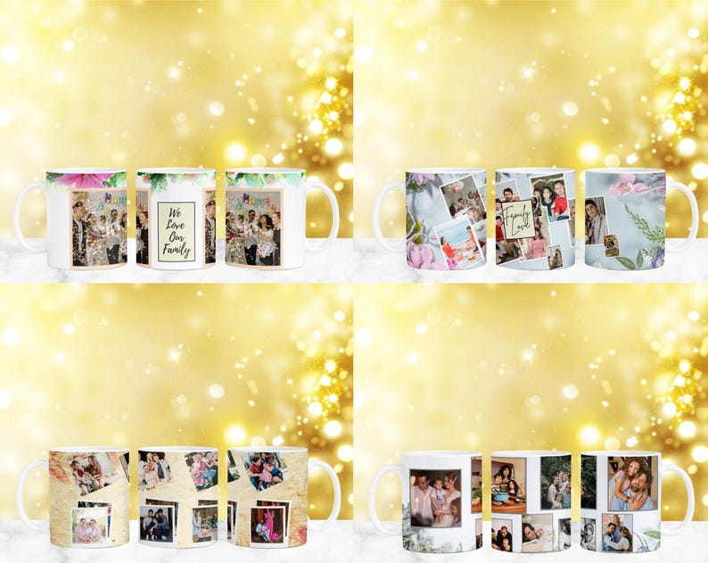 800 + Add Your Own Photo Mug Wrap Designs, Photo Collage Mug, Family ...