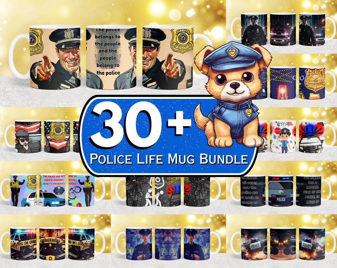 30 + Police Life Mug Bundle, Kids Police Mug Design, USA Police Mug ...