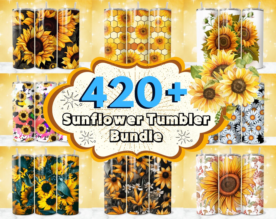 420 + Sunflower Tumbler Wrap Designs, 3D Sunflower Sublimation Designs ...