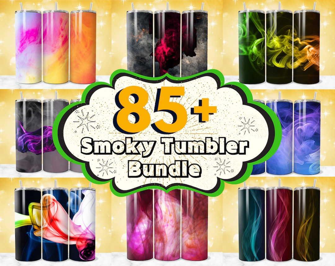 85 + Smoke Tumbler Wrap Designs, 20 Oz Smoke Sublimation Designs, Black ...