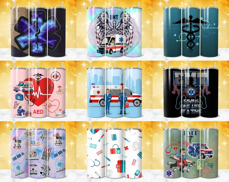 65+ EMT Tumbler Wrap Designs, 20oz Emergency Medical Technician Tumbler ...