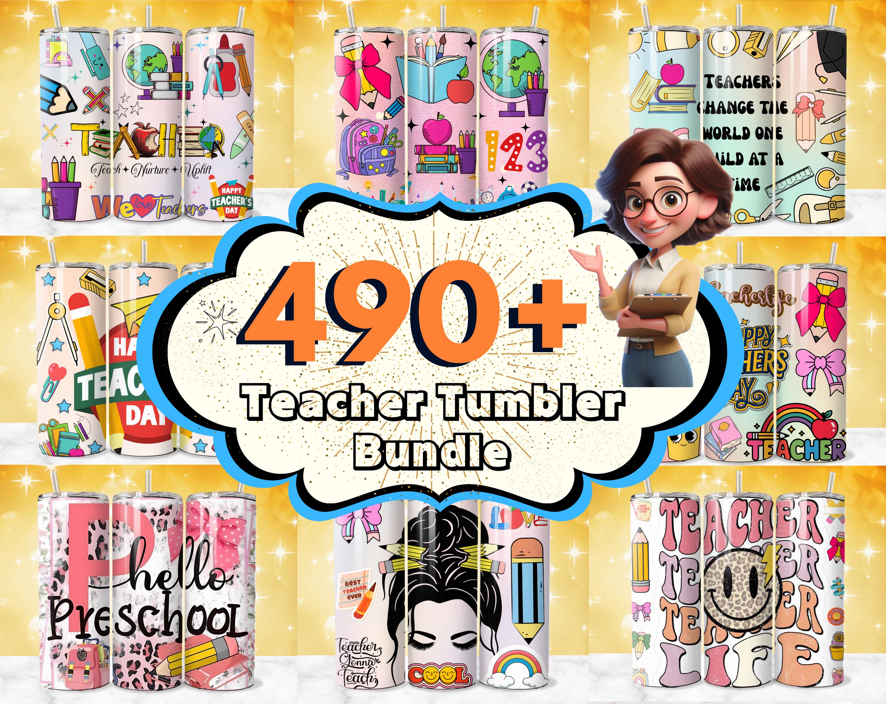 490+ Teacher Tumbler Wrap, 20oz Teacher Sublimation Designs, Teacher ...