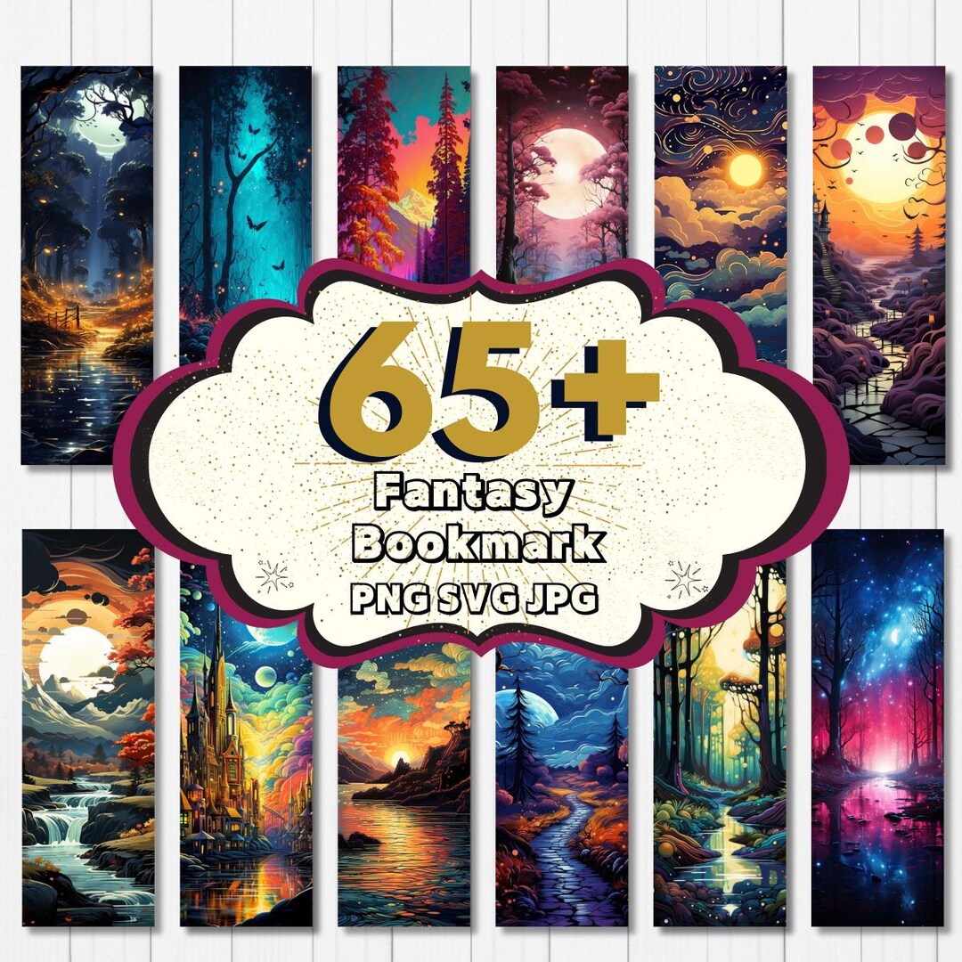 65 + Fancy Bookmark Design , Starry Night Forest Bookmark, Fantasy ...