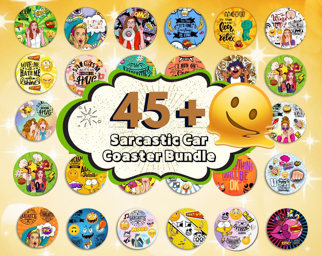 45+ Sarcastic Car Coaster Designs, Round Funny Car Coaster Sublimation ...