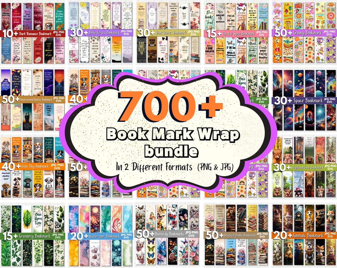 700 + Bookmark Mega Bundle, Bookmark Sublimation Designs, Bookmark Svg ...