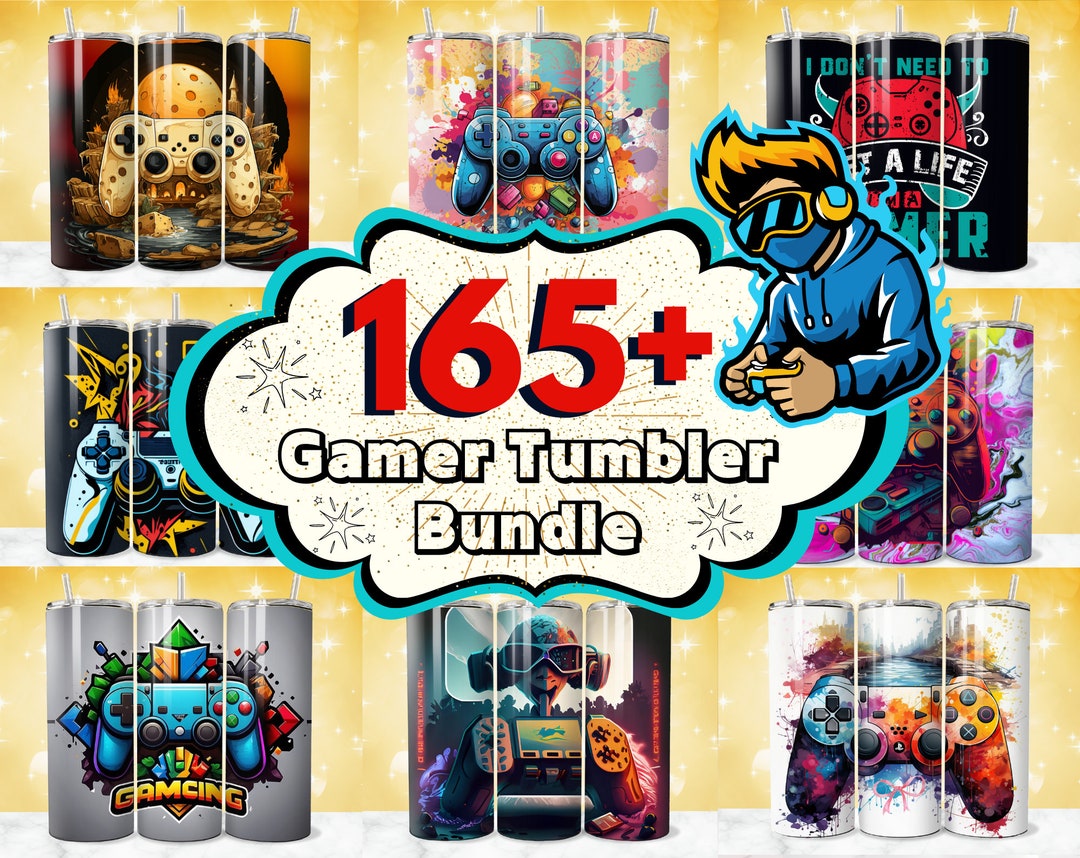 165 + Gamer Tumbler Wrap Designs, 3D Gamer Tumbler PNG, Video Game ...
