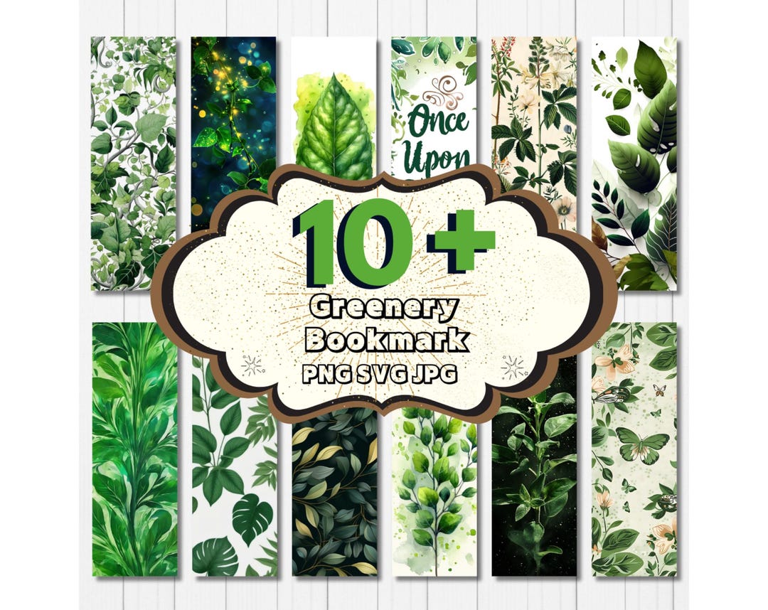 10 + Greenery Bookmark Designs, Leafs Book Mark, Floral Bookmark Design ...