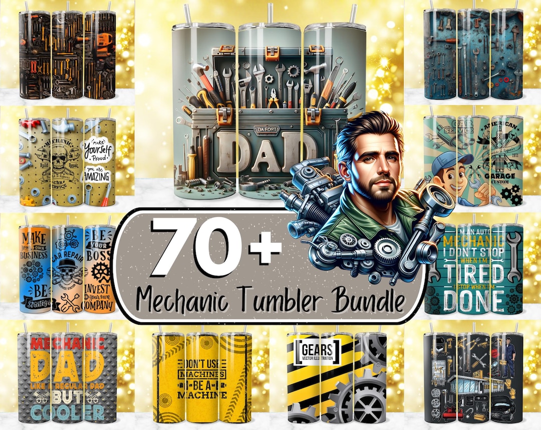 70 + Mechanic Tumbler Wrap, Mechanic Sublimation Designs, Dad Mechanic ...