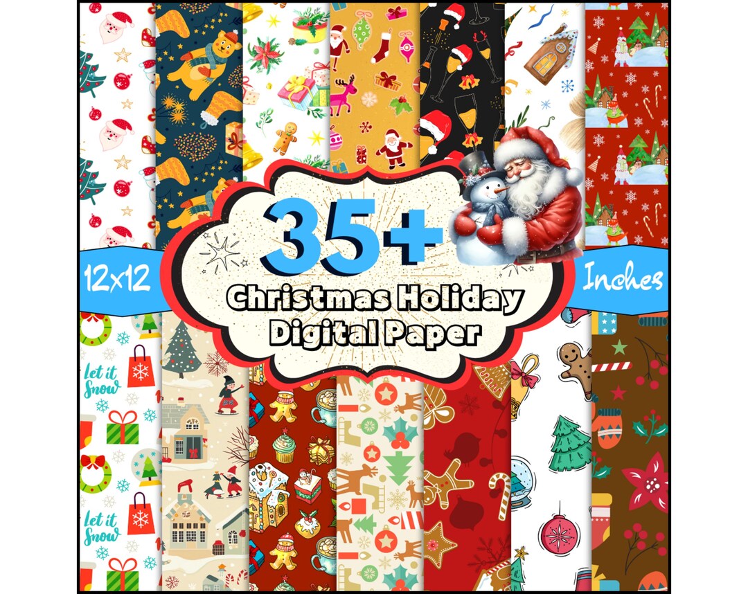 35 + Christmas Holiday Digital Paper, Christmas Tree Background ...