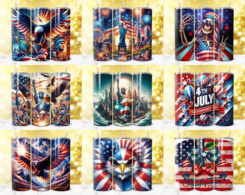 400+ Patriotic Tumbler Wrap Bundle, 4th of July Tumbler, American Flag ...