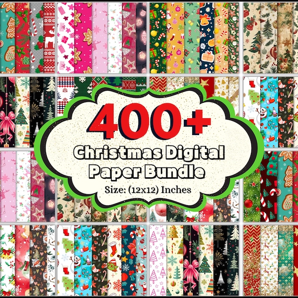 Christmas Digital Paper - Etsy