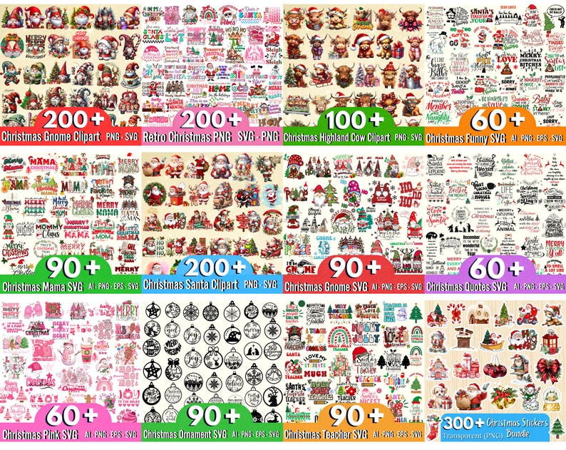 4500 + Christmas Png Bundle, Santa Png, Merry Christmas Png, Christmas ...