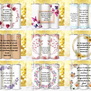 195 + Bible Verse Tumbler Wrap Designs Bundle, 20oz Bible Quotes ...