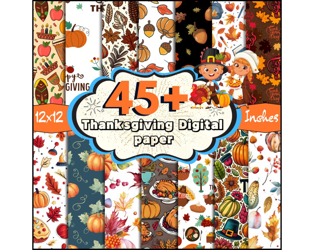 45+ Thanksgiving Digital Paper, Autumn Digital Paper, Thanksgiving ...