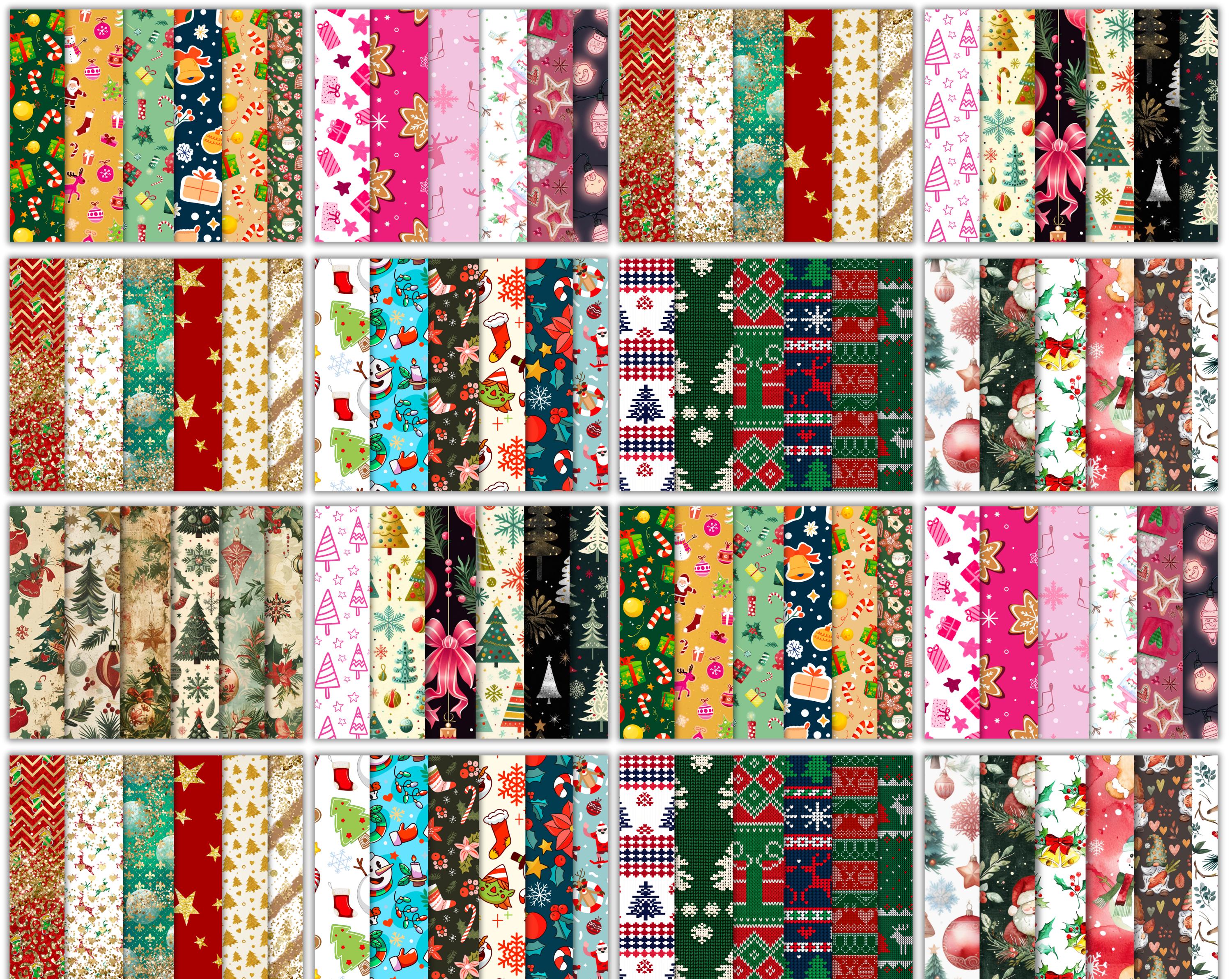 Christmas Digital Paper Pack, Vintage Christmas Digital Paper ...