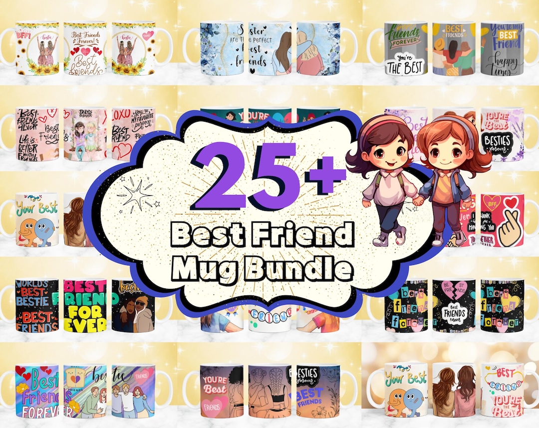 Best Friend Mug Wrap Bundle, Sublimation Designs (PNG) - Etsy